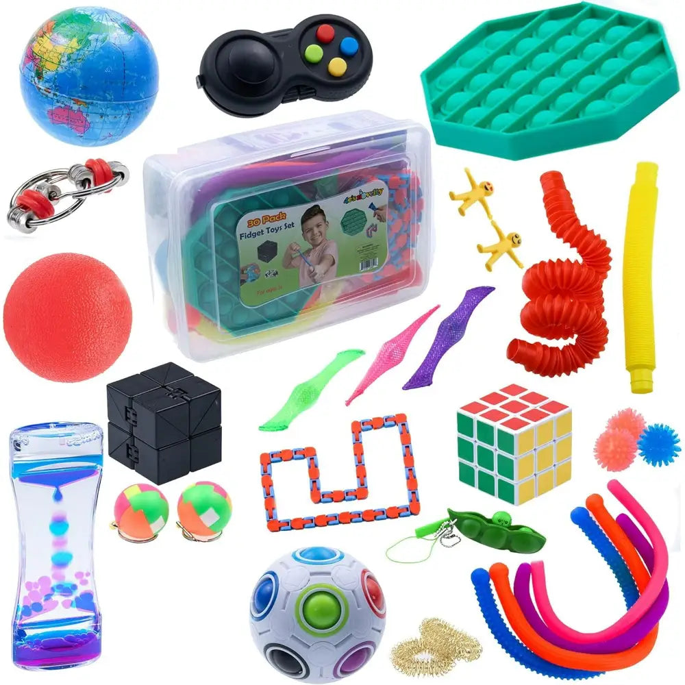 30 Pack Fidget Toy Set for Kids - Sensory Toys for Stress Relief by 4E ...